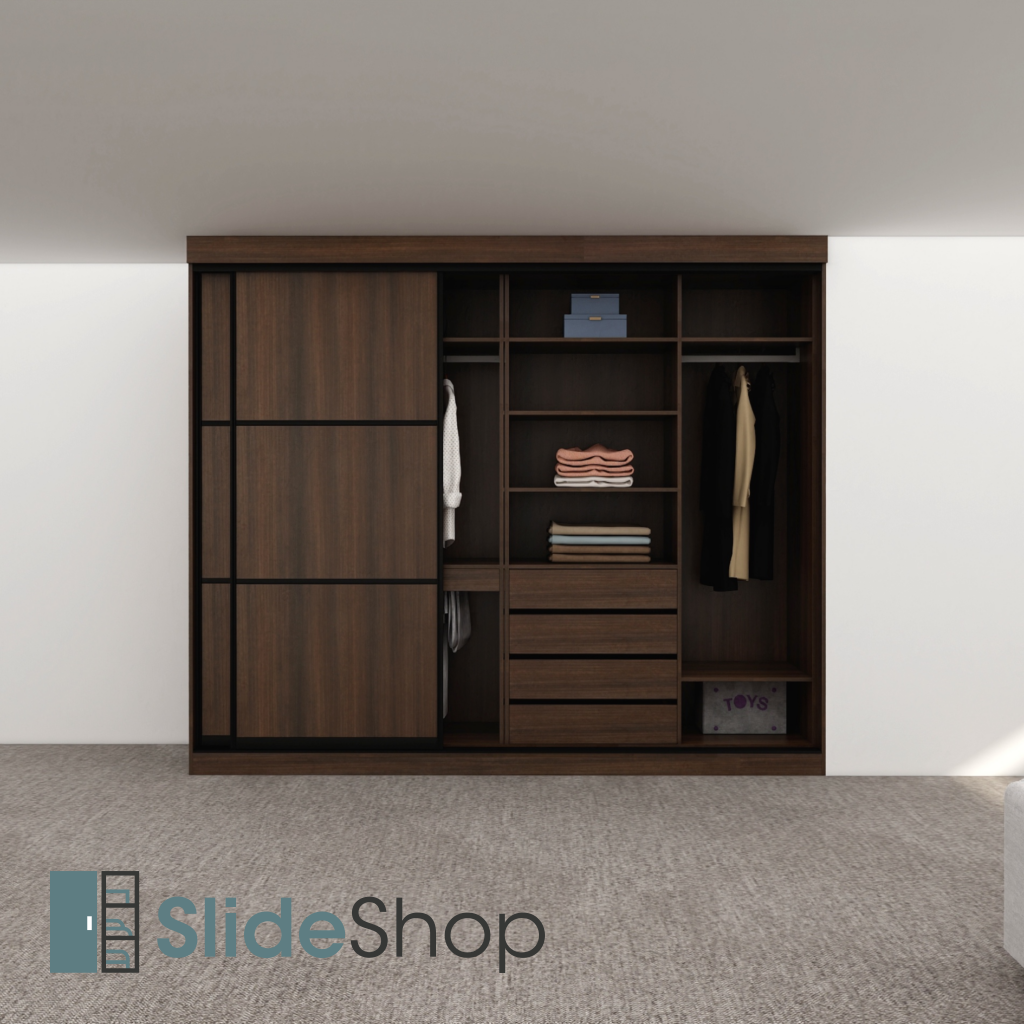 Vienna Series | Neo Groove Sliding Door Wardrobe | W2840mm | Exterior ...