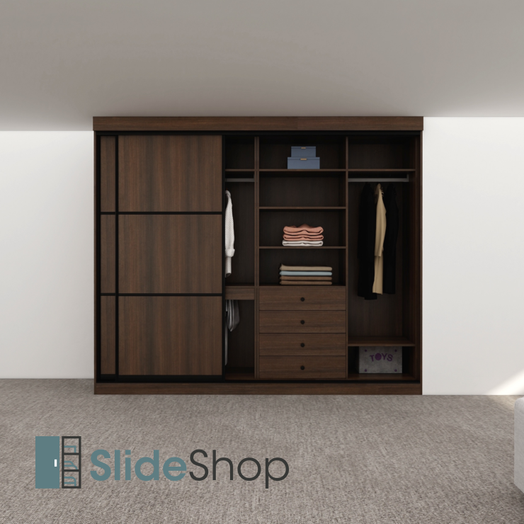 Vienna Series | Neo Groove Sliding Door Wardrobe | W2840mm | Exterior ...