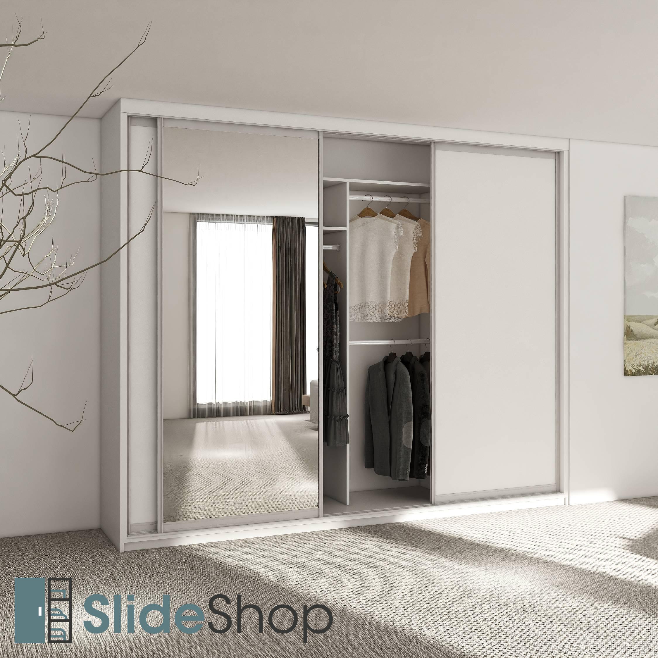 Classic Single full panel in Melteca Warm White Naturale - SlideShop